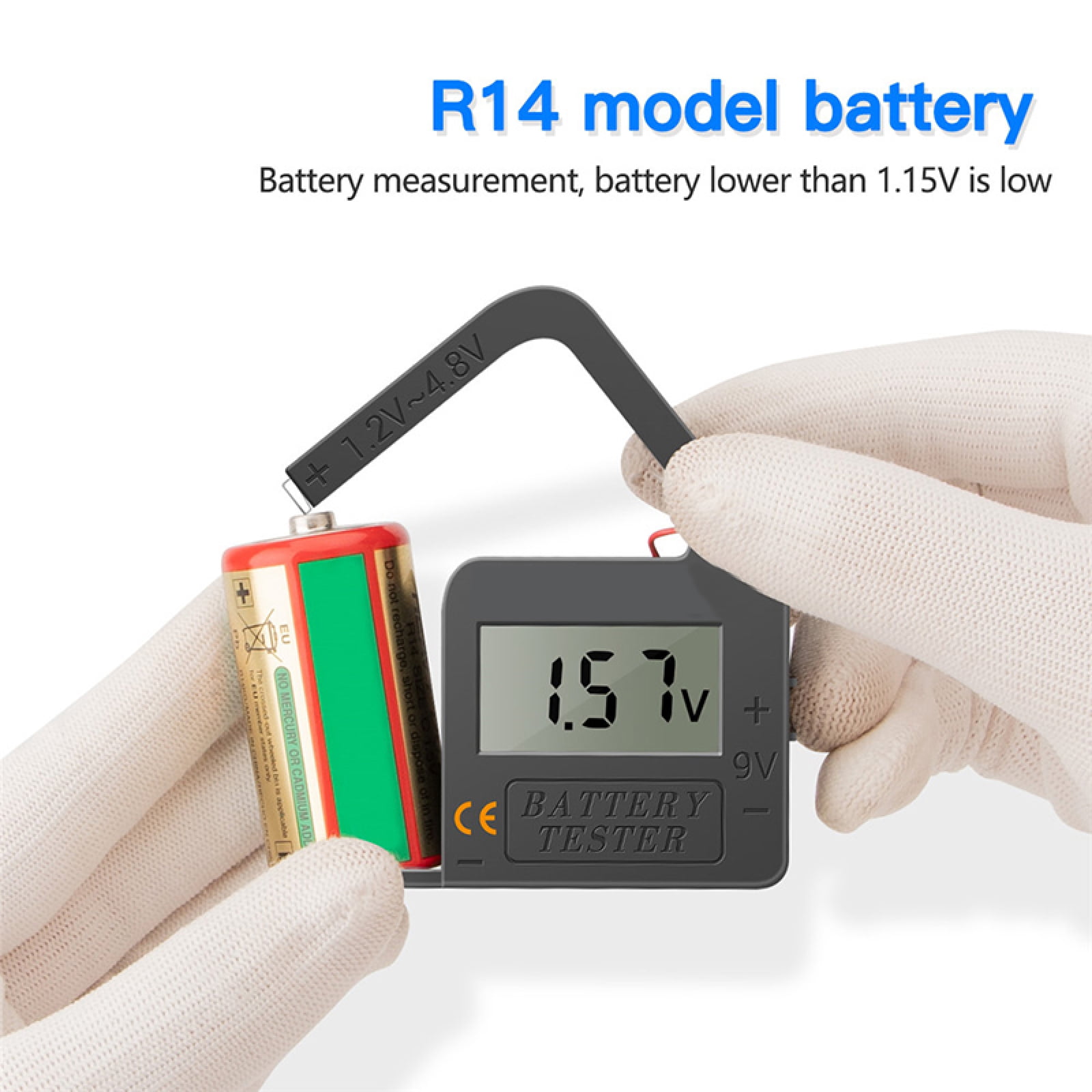 168 Max Digital Battery Tester Detector Easy to Read Display Capacity ...