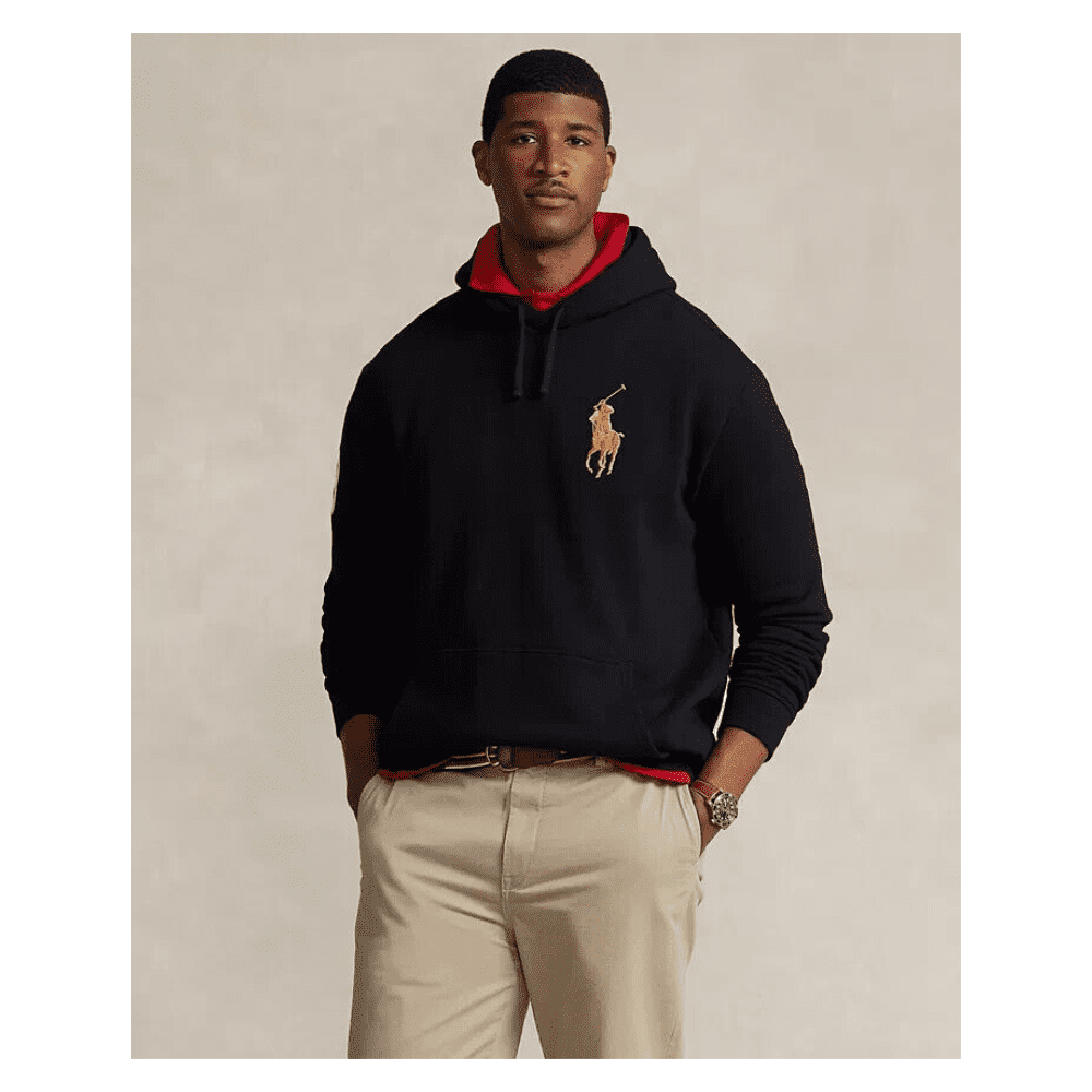$168 Polo Ralph Lauren Big Pony Hoodie, Black, 2LT - Walmart.com