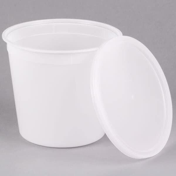 168 oz Round Clear Plastic Deli Food/Soup Restaurant Storage Containers ...