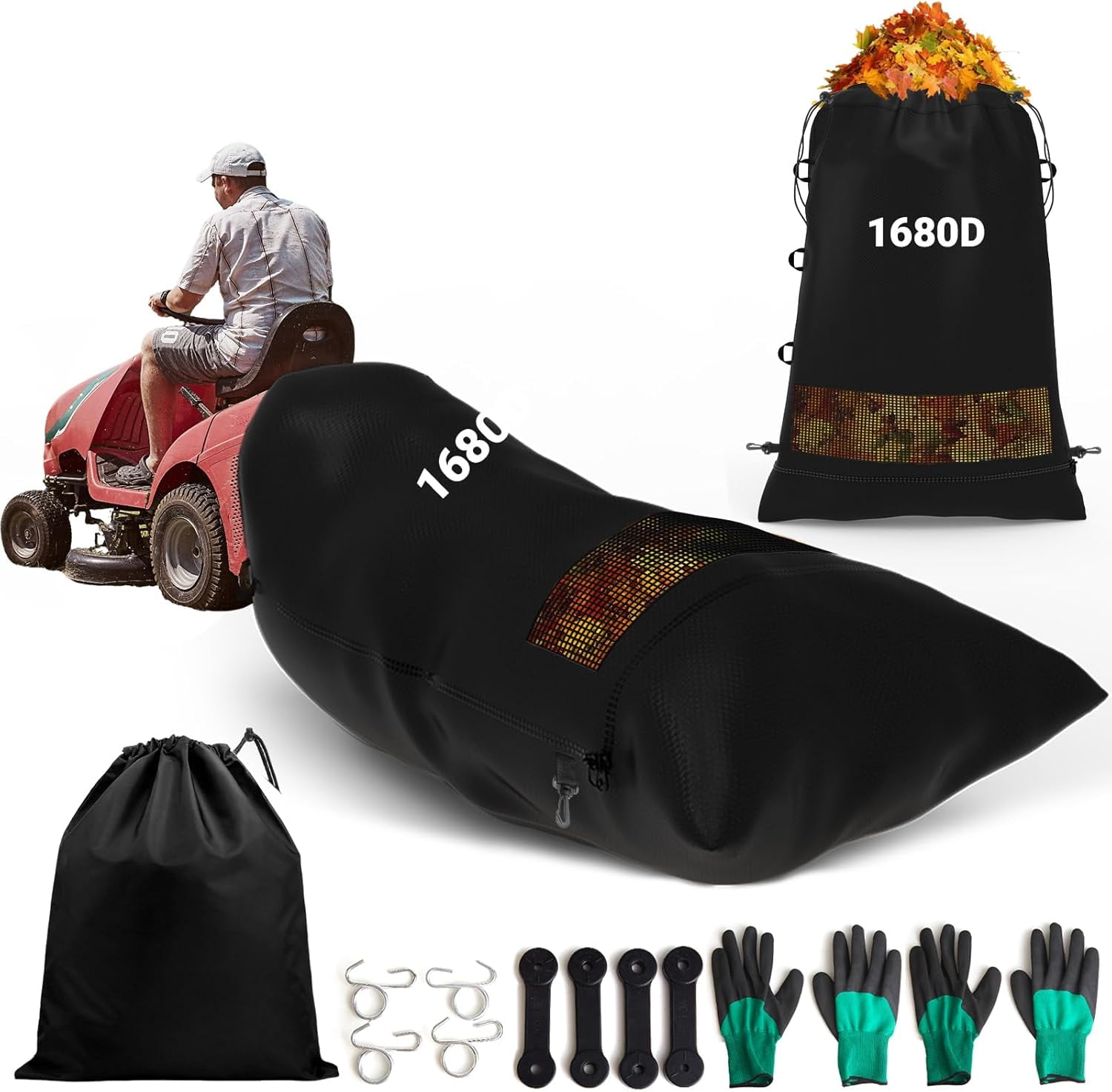 1680D Lawn Mower Leaf Bag – Waterproof Bagger for Craftsman Riding Lawn ...
