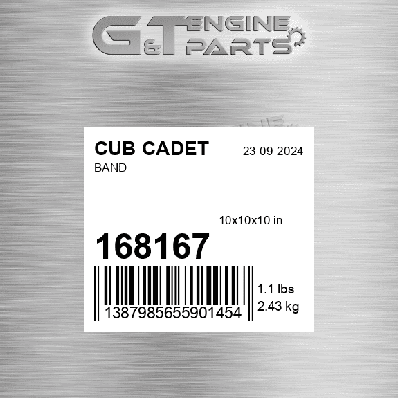 168167 BAND fits CUB CADET (New OEM) - Walmart.com