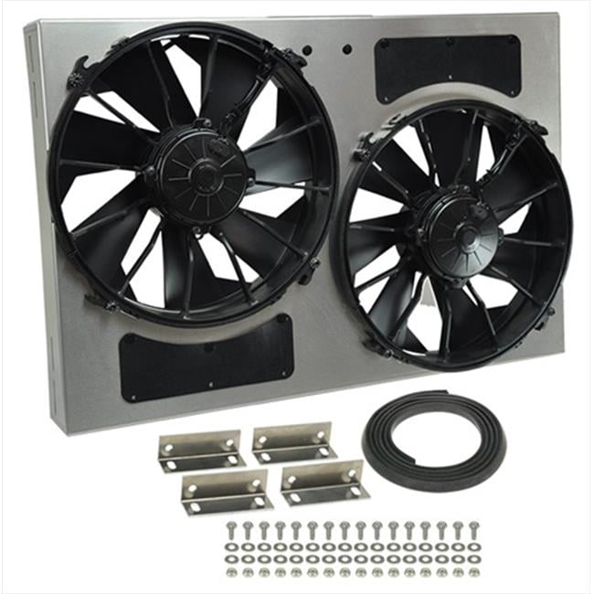 16826 High Output Dual 13 In. Electric Rad Fan & Aluminum Shroud Kit ...