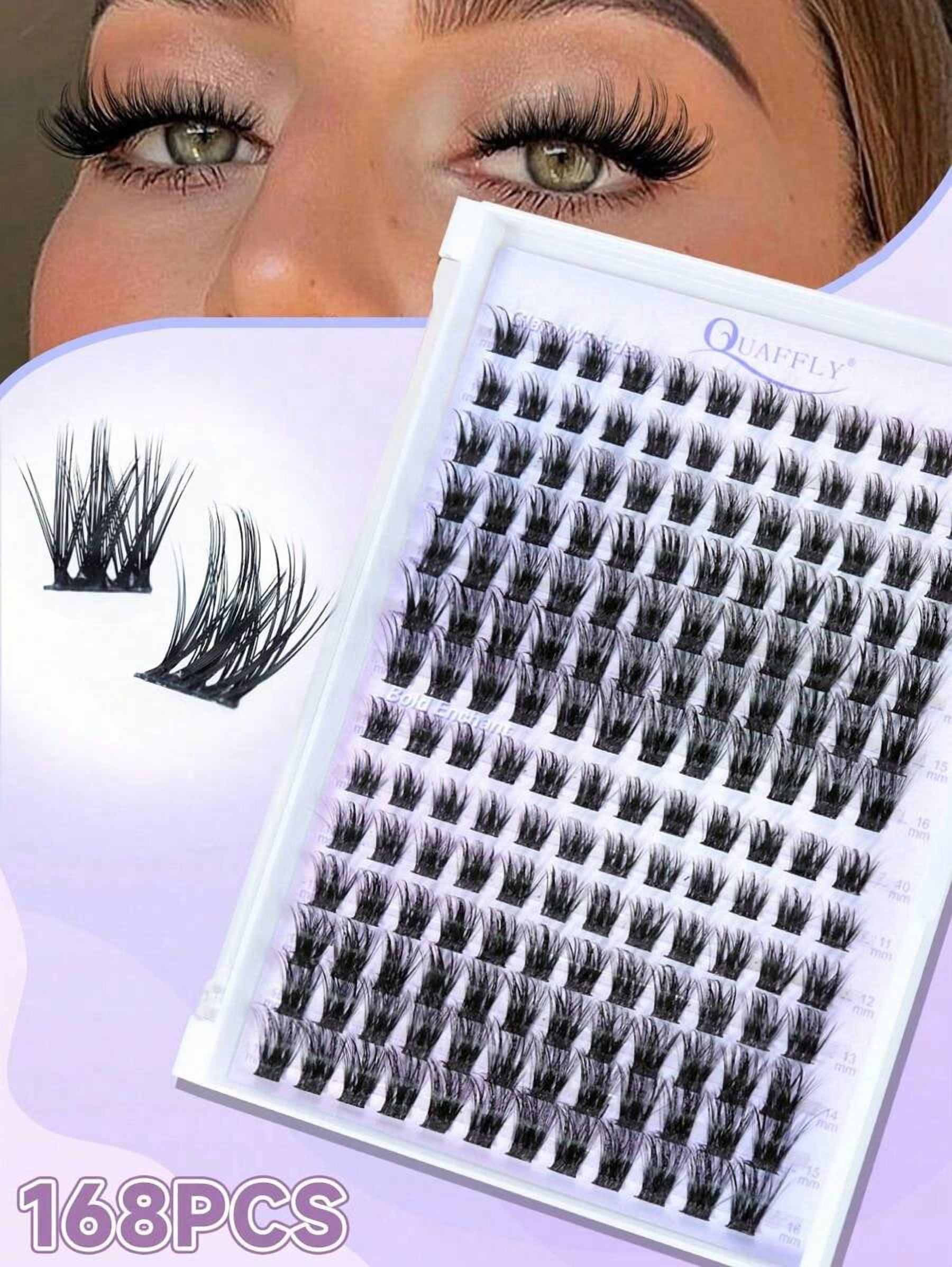 168PCS C-Curl Natural Lash Clusters Clear Band Eyelash Clusters Wispy ...