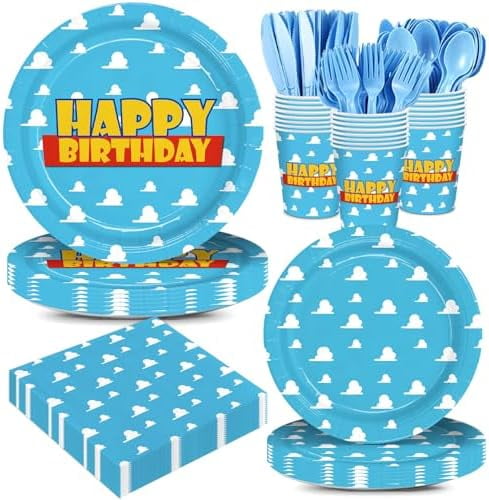 168pcs Cartoon Story Plates Napkins Birthday Party Decorations ...