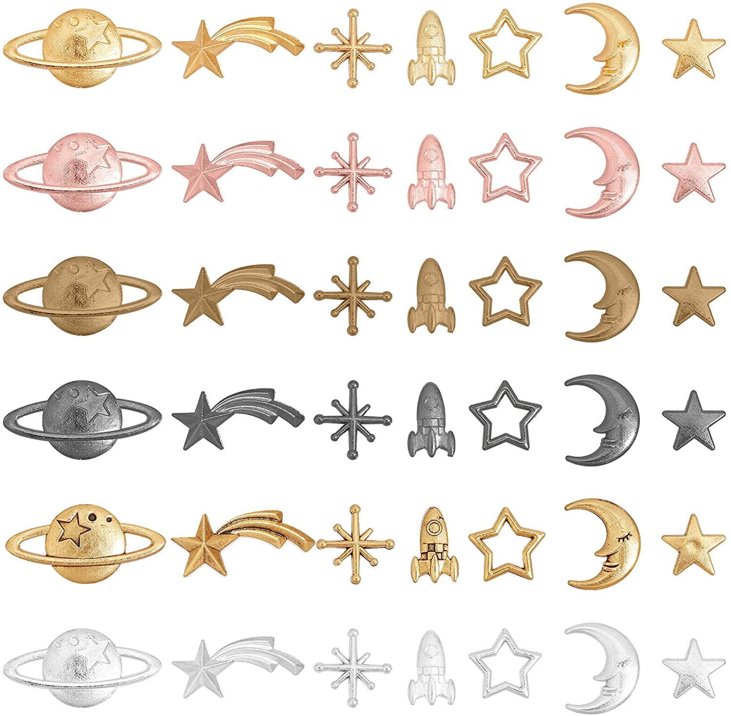 168pcs Cosmos Themed Resin Fillers 6-Color Alloy Epoxy Resin Supplies ...