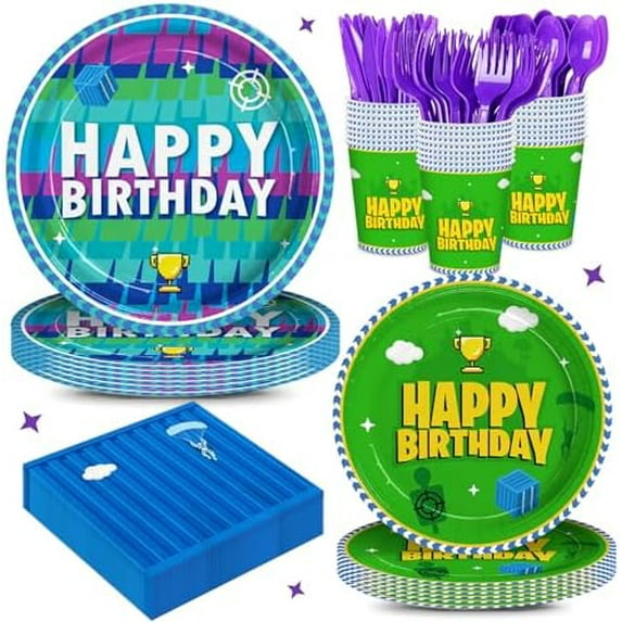 168pcs Video Games Plates Napkins Theme Birthday Party Supplies ...