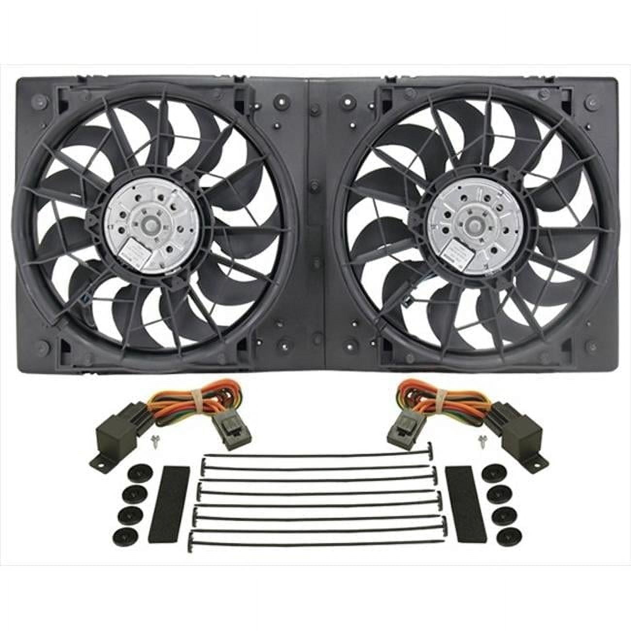 16928 High Output Dual 13 In. Electric Rad Fan & Plastic Shroud Kit ...