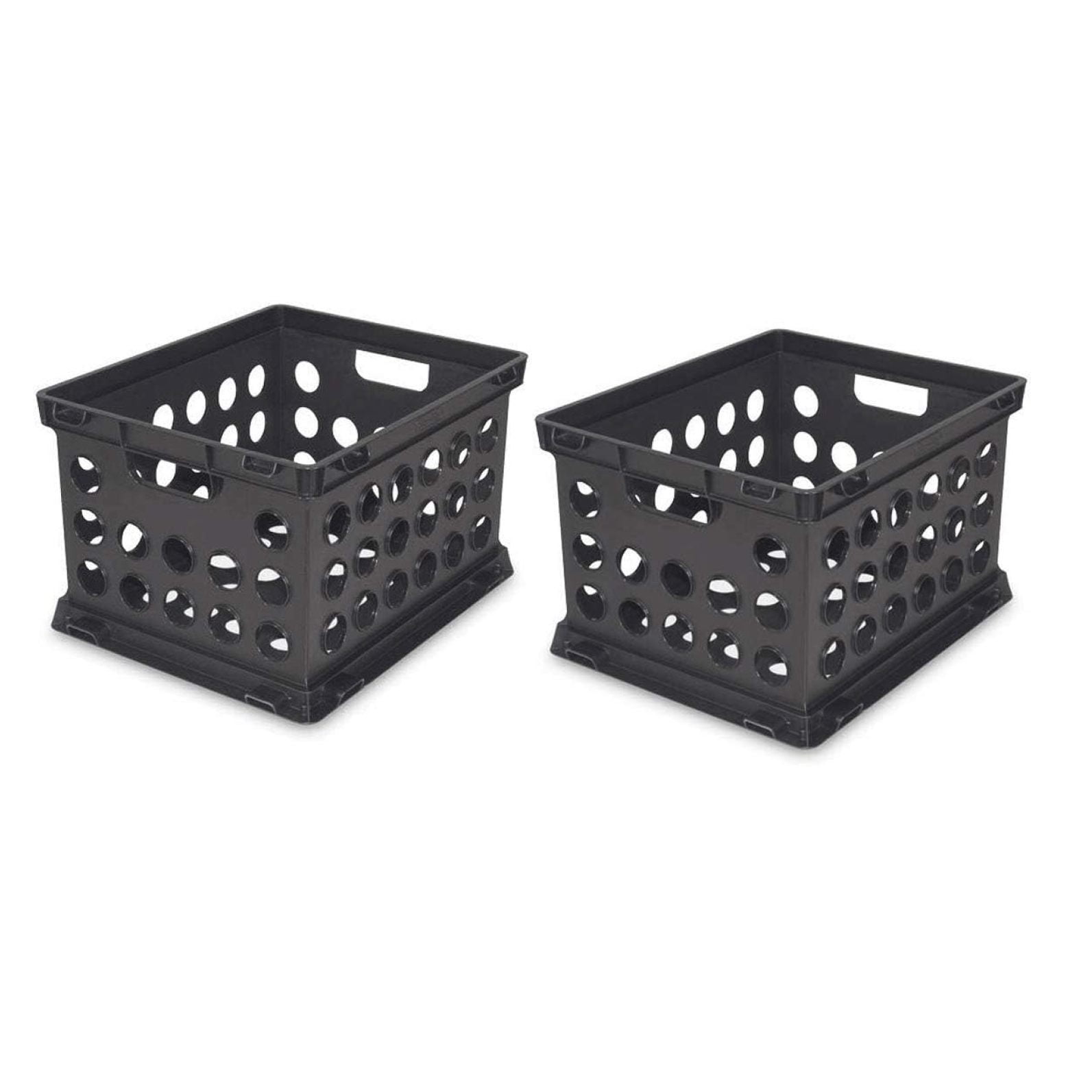 16939006 Plastic Heavy Duty File Crate Stacking Storage (2 Pack ...