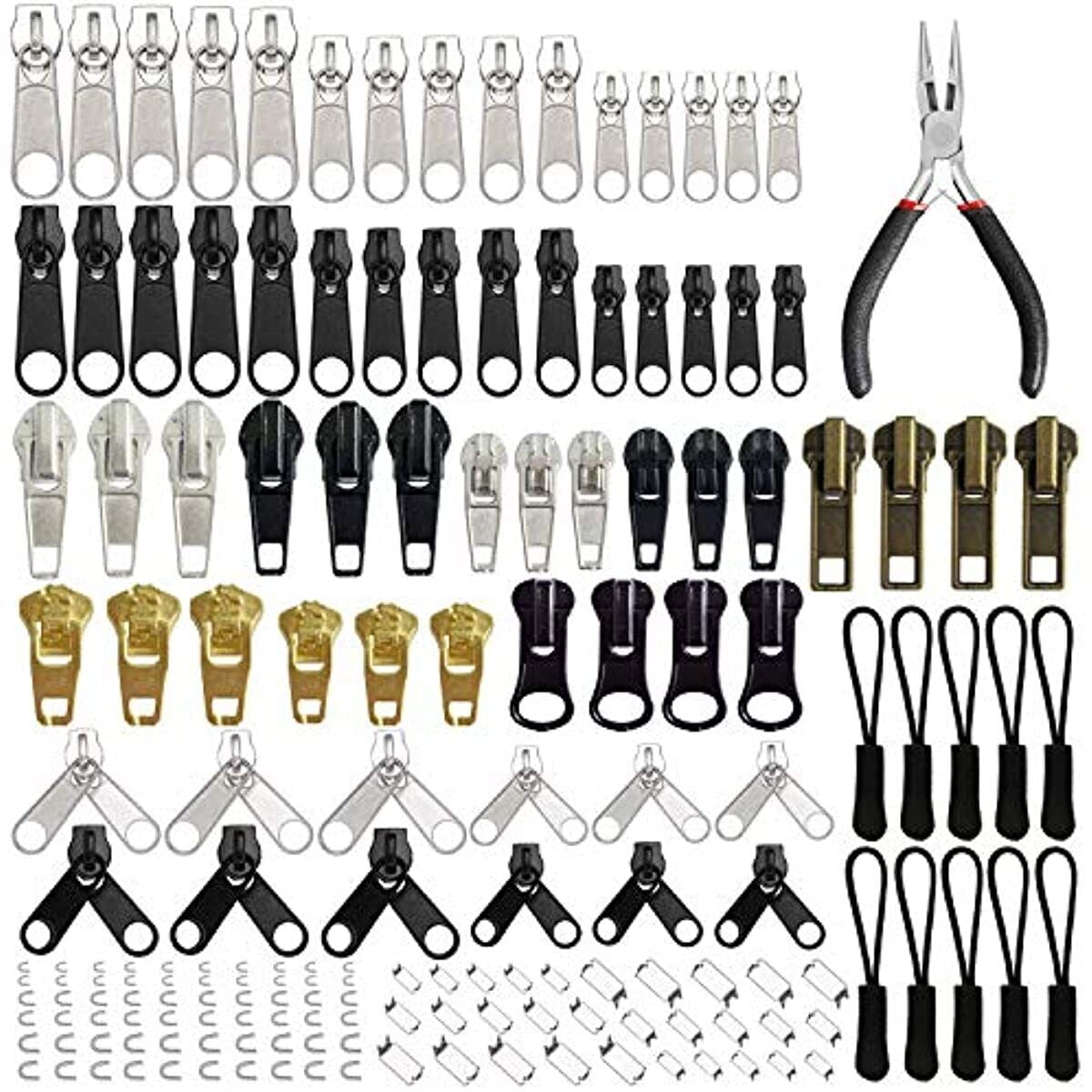 169Pcs Zipper Repair Kit Zipper Zipper Pull Rescue Kit with Zipper ...
