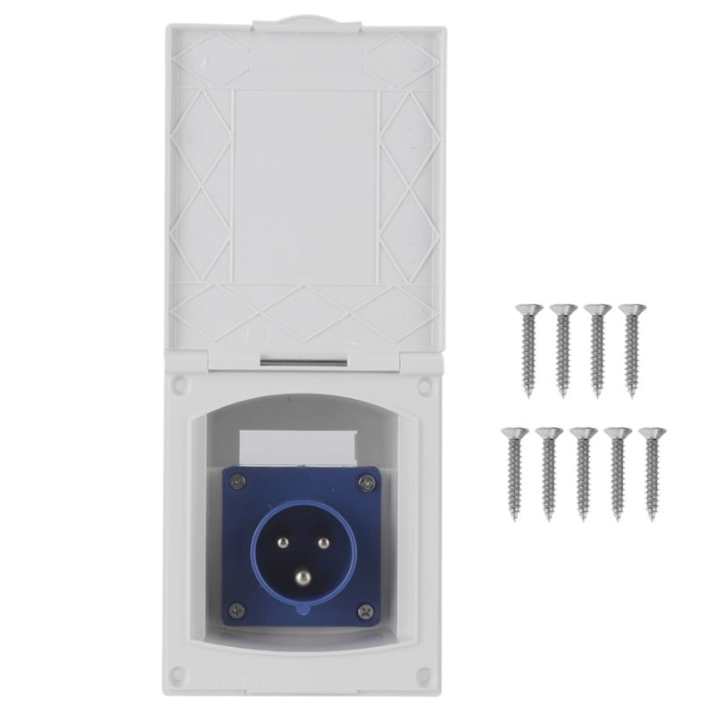 16A 220V240V RV Motorhome Power Outlet External Mains Inlet Socket 3Pin ...