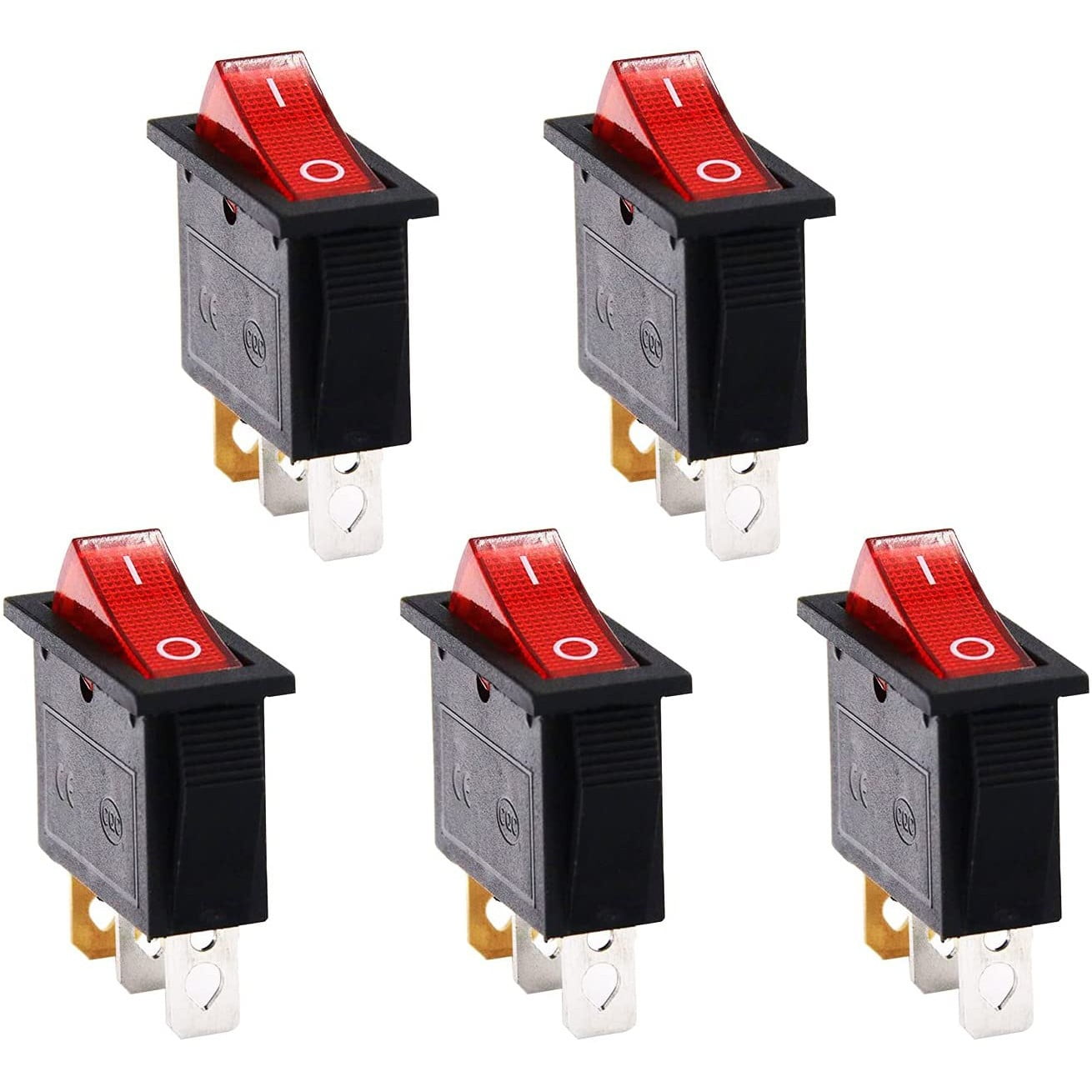 16A 250V/20A 125V 3 Pin AC Rocker Switch KCD3 Switch 5 Pcs - Walmart.com