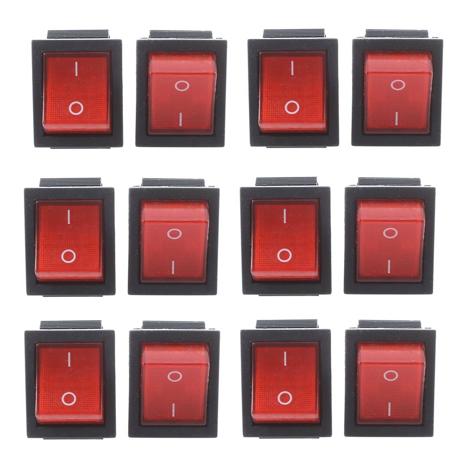 16A/250VAC 20A/125VAC Red Indicator Light 4 Pin ON/ DPST Rocker Switch ...