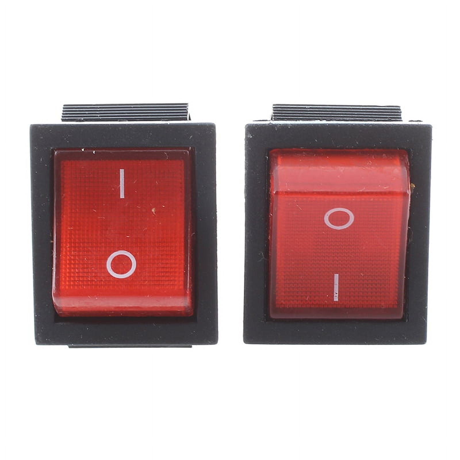 16A/250VAC 20A/125VAC Red Indicator Light 4 Pin ON/ DPST Rocker Switch ...