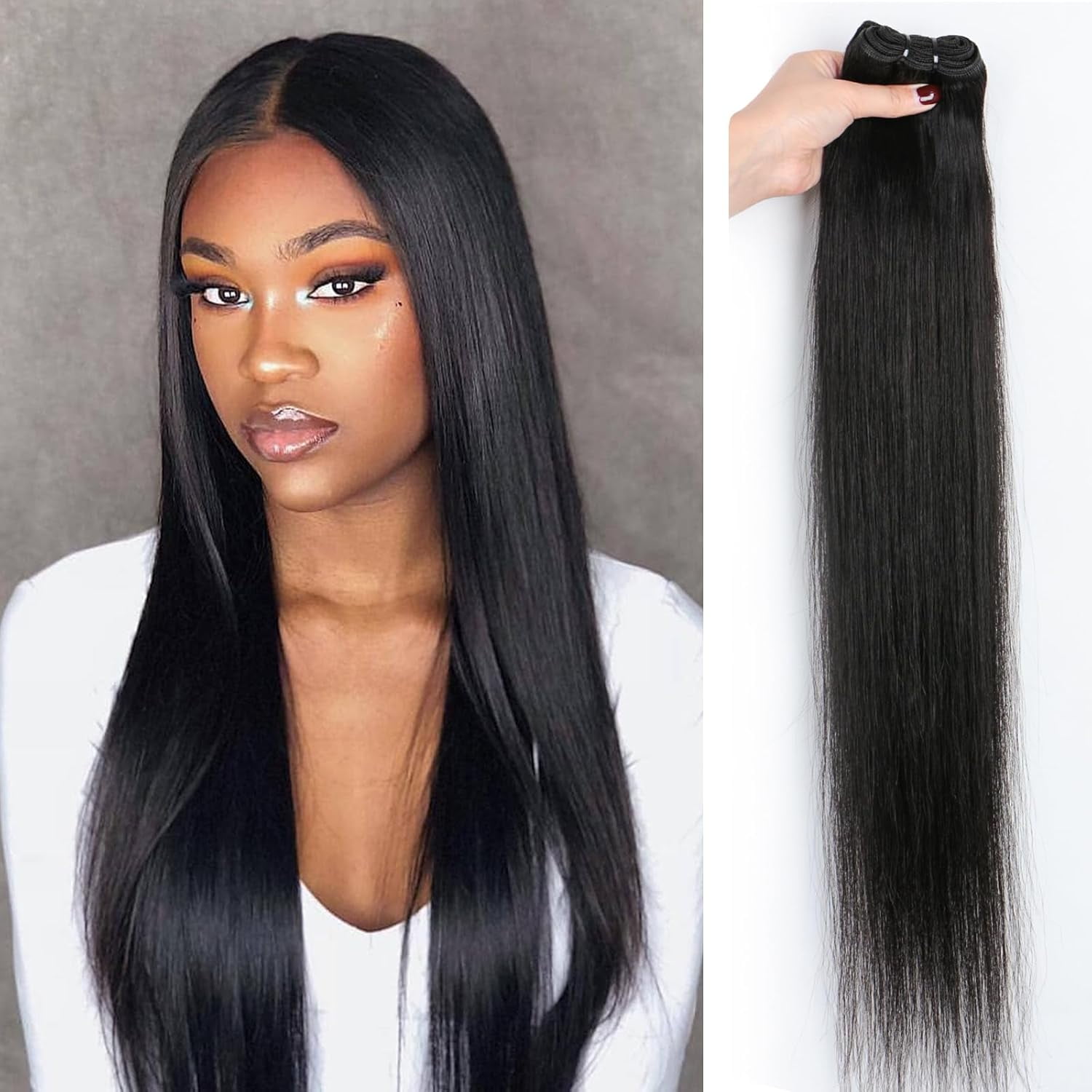 16A Brazilian Straight Human Hair Bundles | 26" Unprocessed Virgin Remy Hair Extensions | Single ...