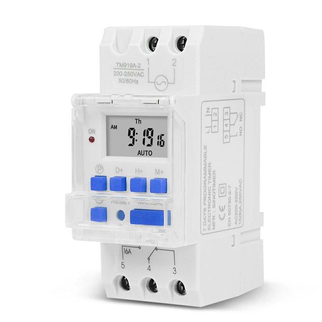 16a Din Rail Mount Electronic 7 Days Programmable Digital Industrial