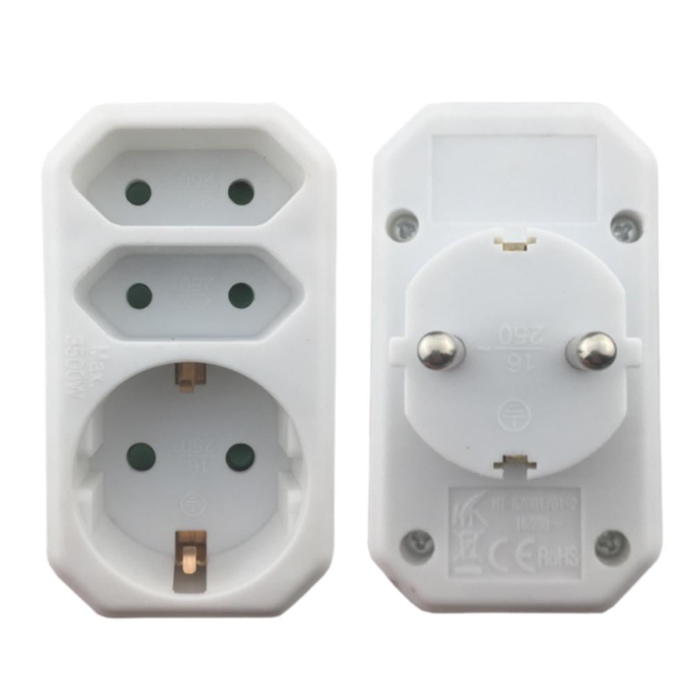 16A European Professional Conversion Plug 1 To 2 / 1 To 3Way Power Adapter Plug - Walmart.com