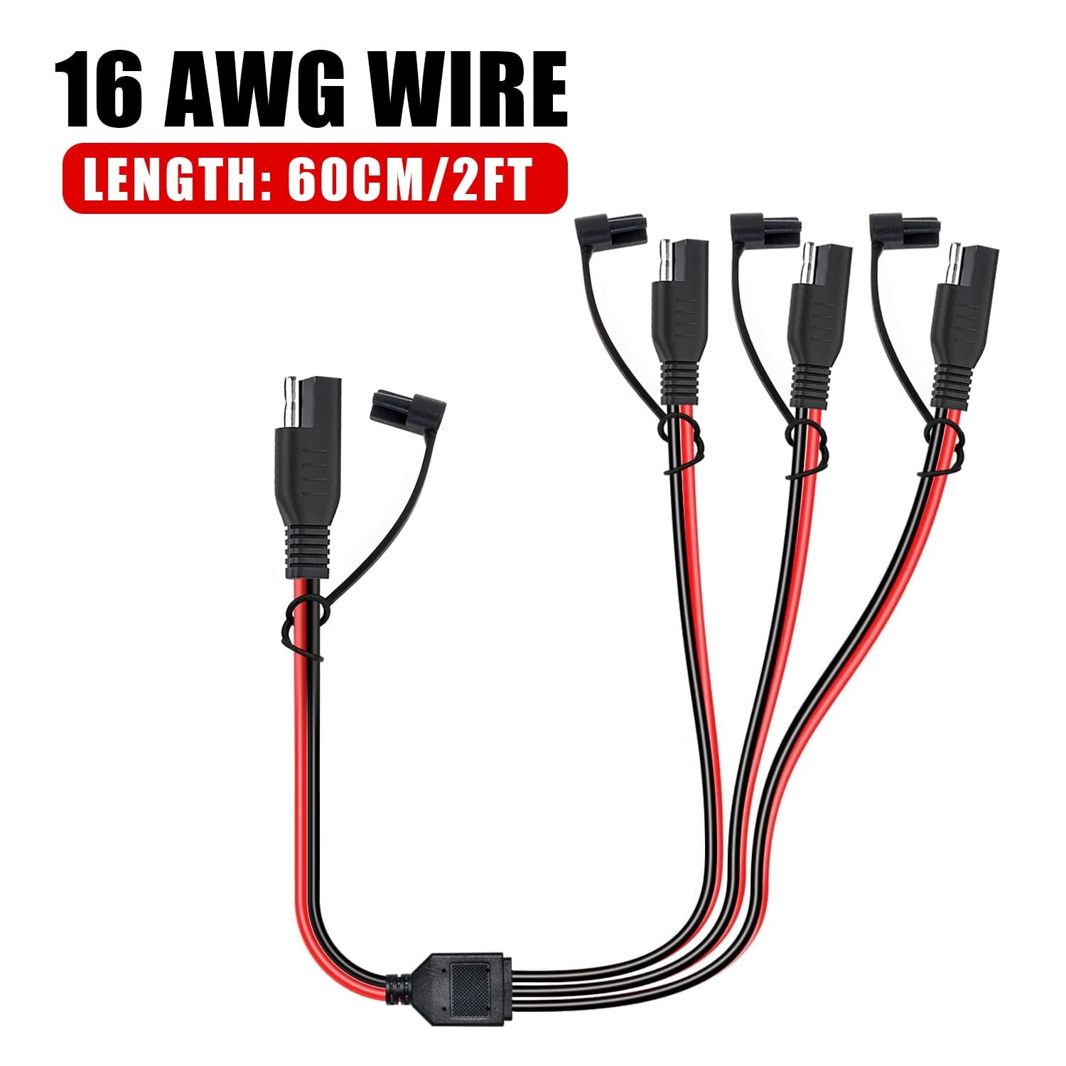 16AWG SAE Y Splitter Cable SAE Quick Disconnect Connector, DC Power ...