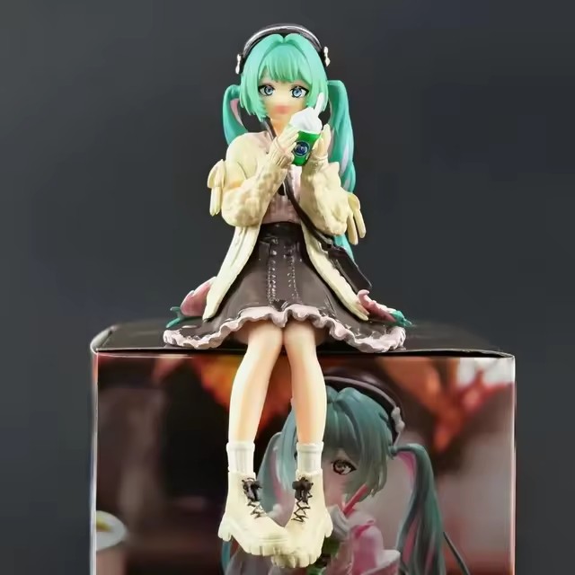 16CM Anime Hatsune Miku Noodle Stopper Figure Autumn Date Casual Dress ...