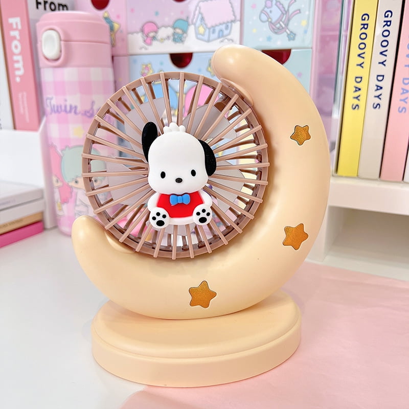 16CM Kawaii Sanrioed Cute Desktop Charging Small Fan Cinnamoroll Kuromi ...