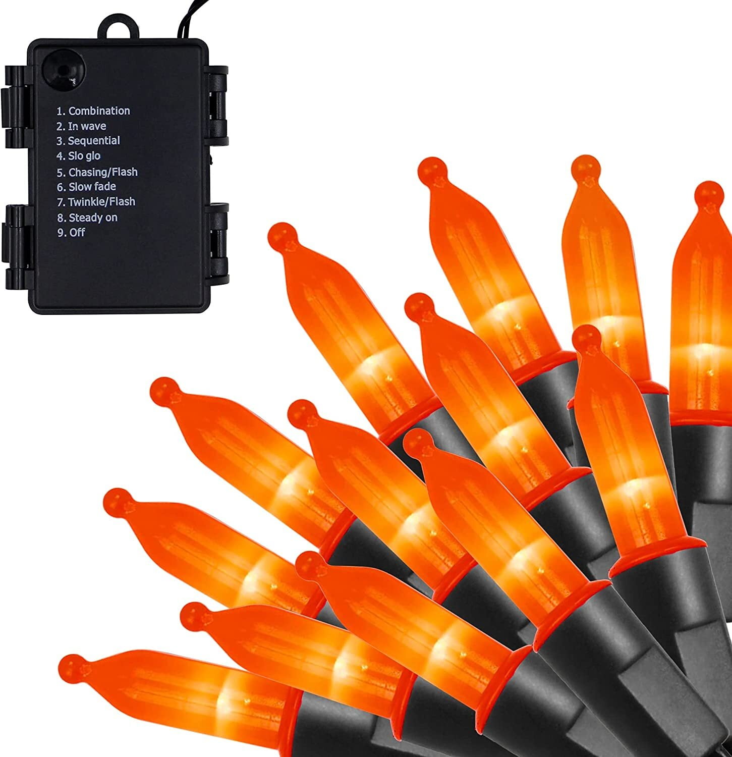 16FT 50 LED Outdoor Halloween Lights, Mini String Light with 8 Modes ...