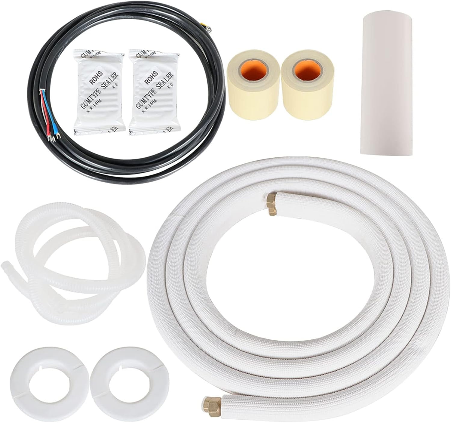 16FT Air Conditioning Copper Tubing Hose Extension 3/8" and 5/8" Twin ...