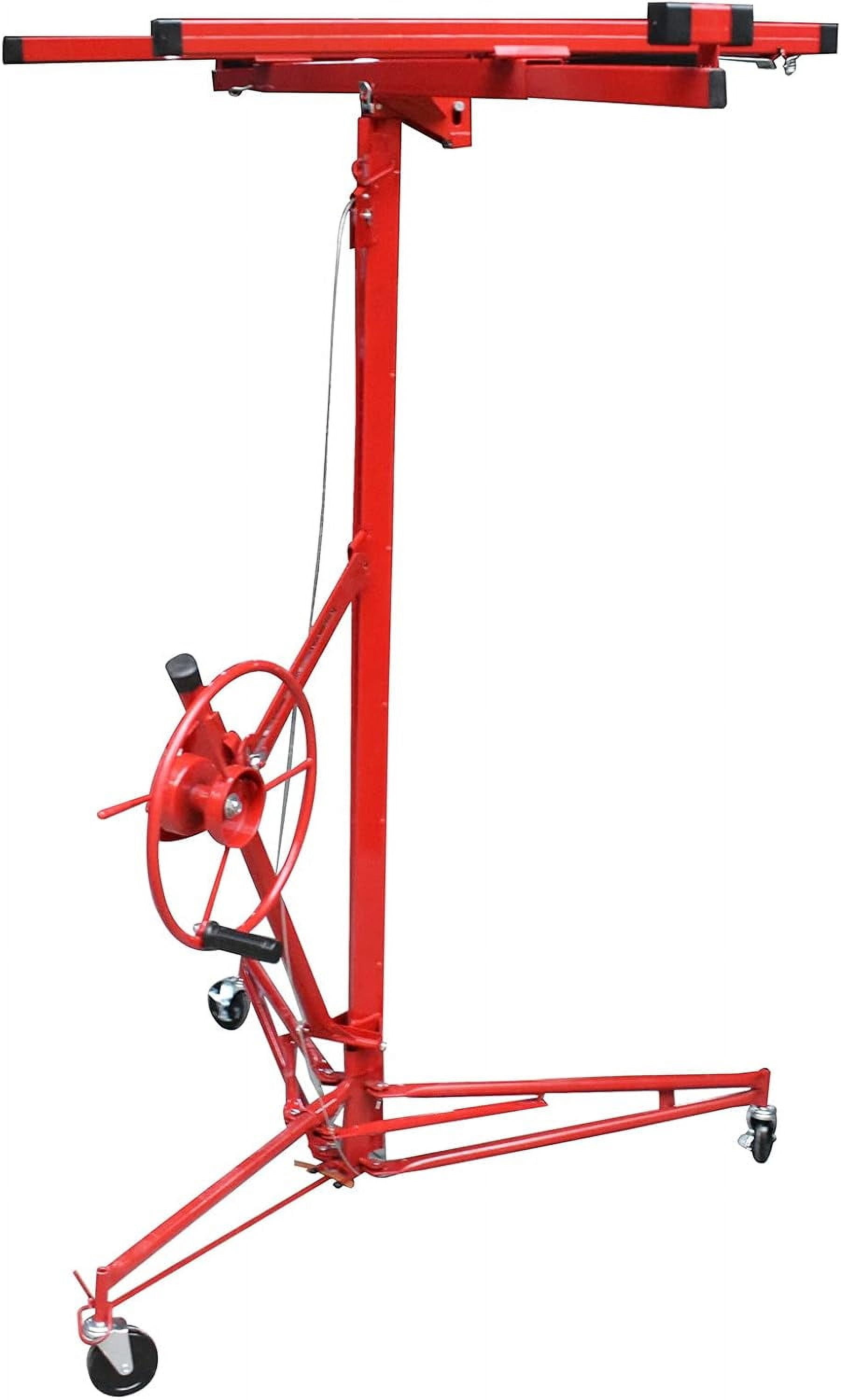 16FT Drywall Lift Plasterboard Panel Hoist Jack with Caster ...