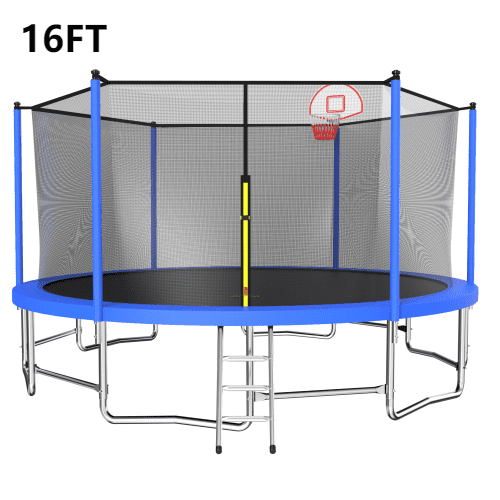 16FT Kids Trampoline, Modern Heavy Duty Outdoor Trampoline with Balance ...