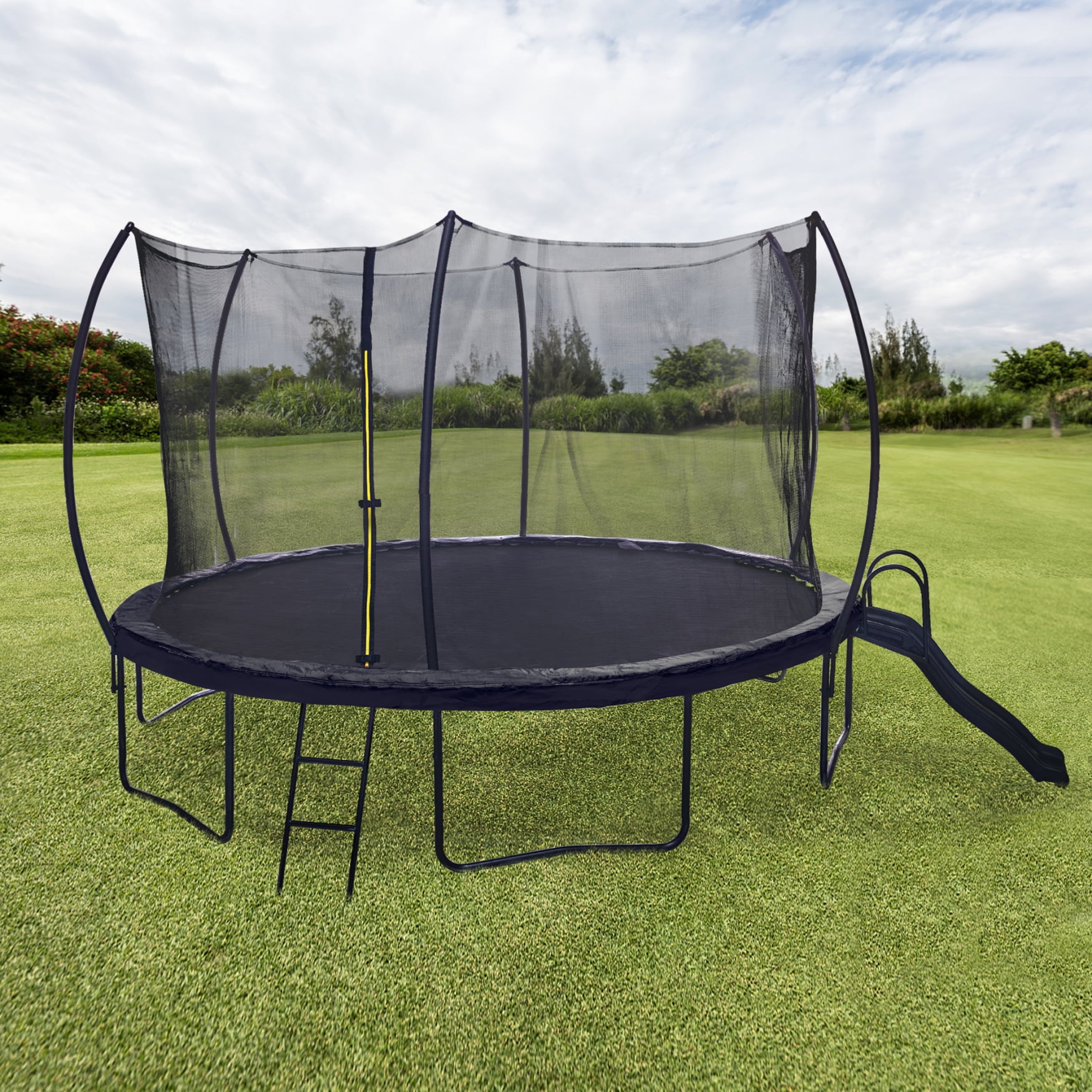16FT Pumpkin Trampoline, Outdoor Trampoline with Inner Safety Enclosure ...