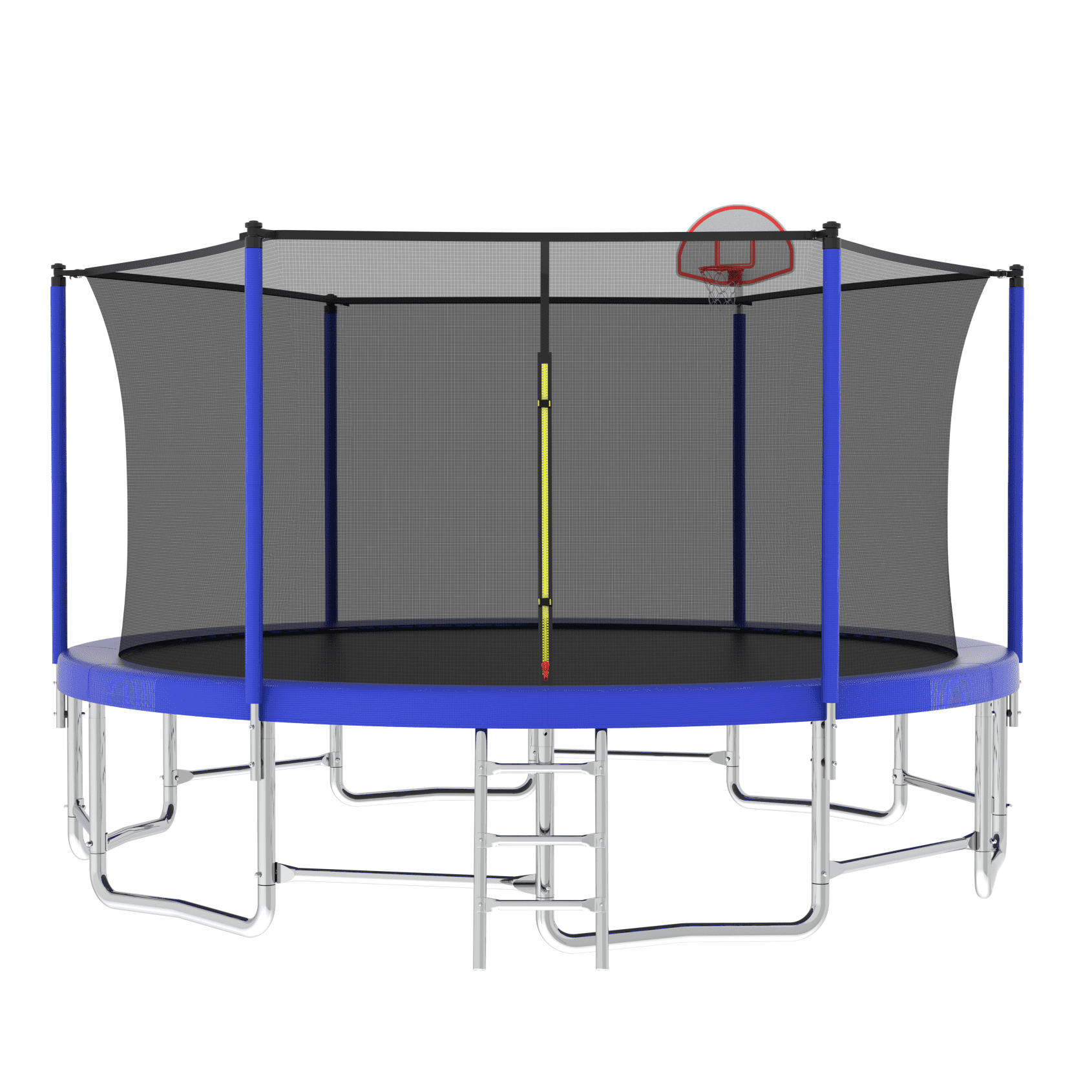 16FT Round Trampoline with Basketball Hoop & Ball for Kids Adults ...