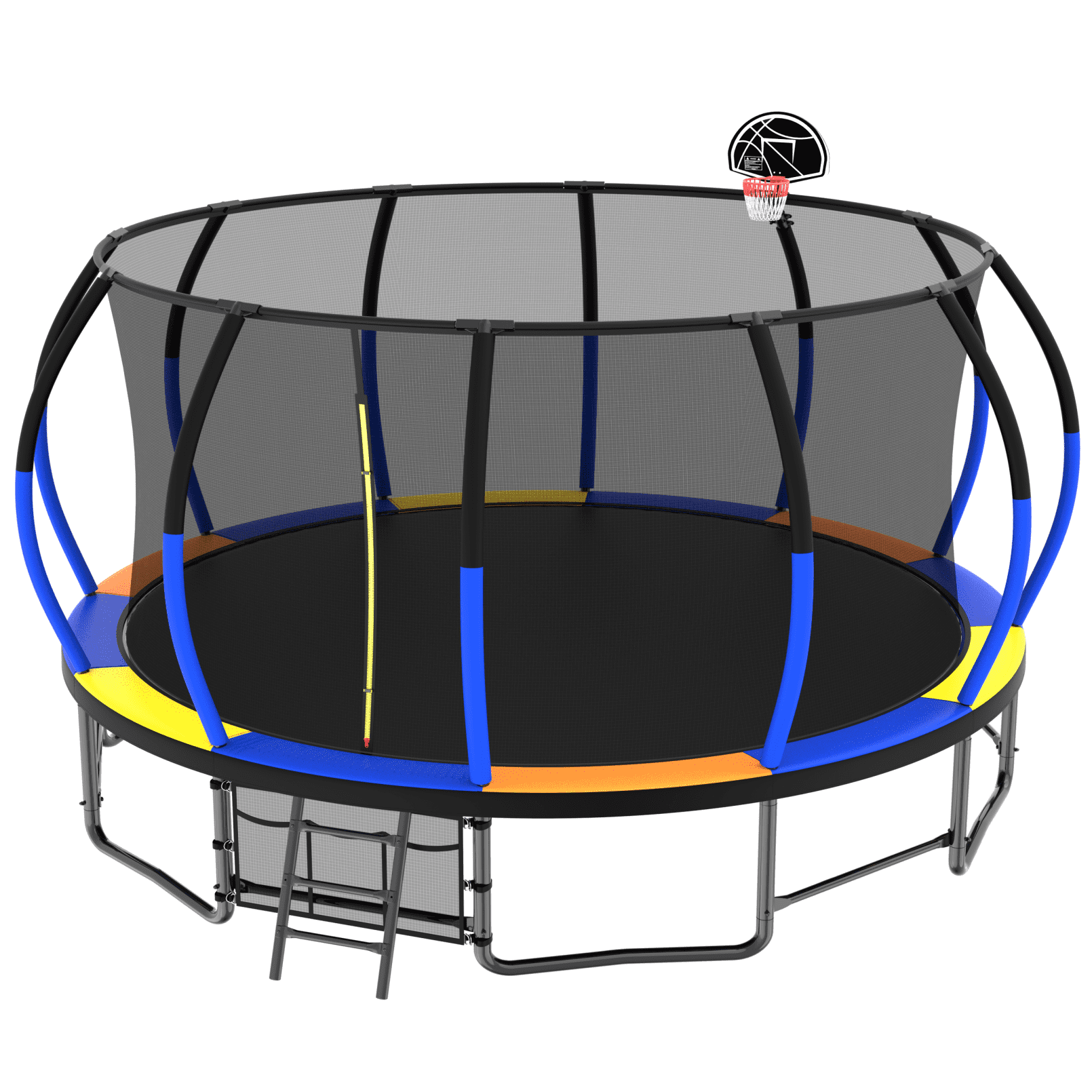 16FT Trampoline with Balance Bar & Basketball Hoop, Pumpkin Trampolines ...