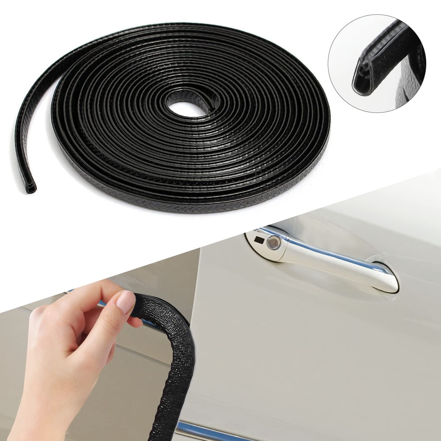 16Ft[5M] Car Door Edge STF9 Guards No Glue Door Edge Guard Rubber U ...