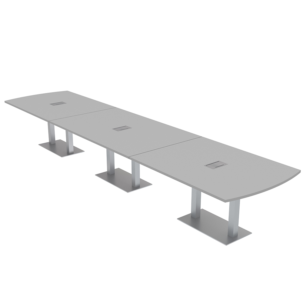 16Ft Arc Rectangle Powered Modular Conference Table Square Metal Bases ...