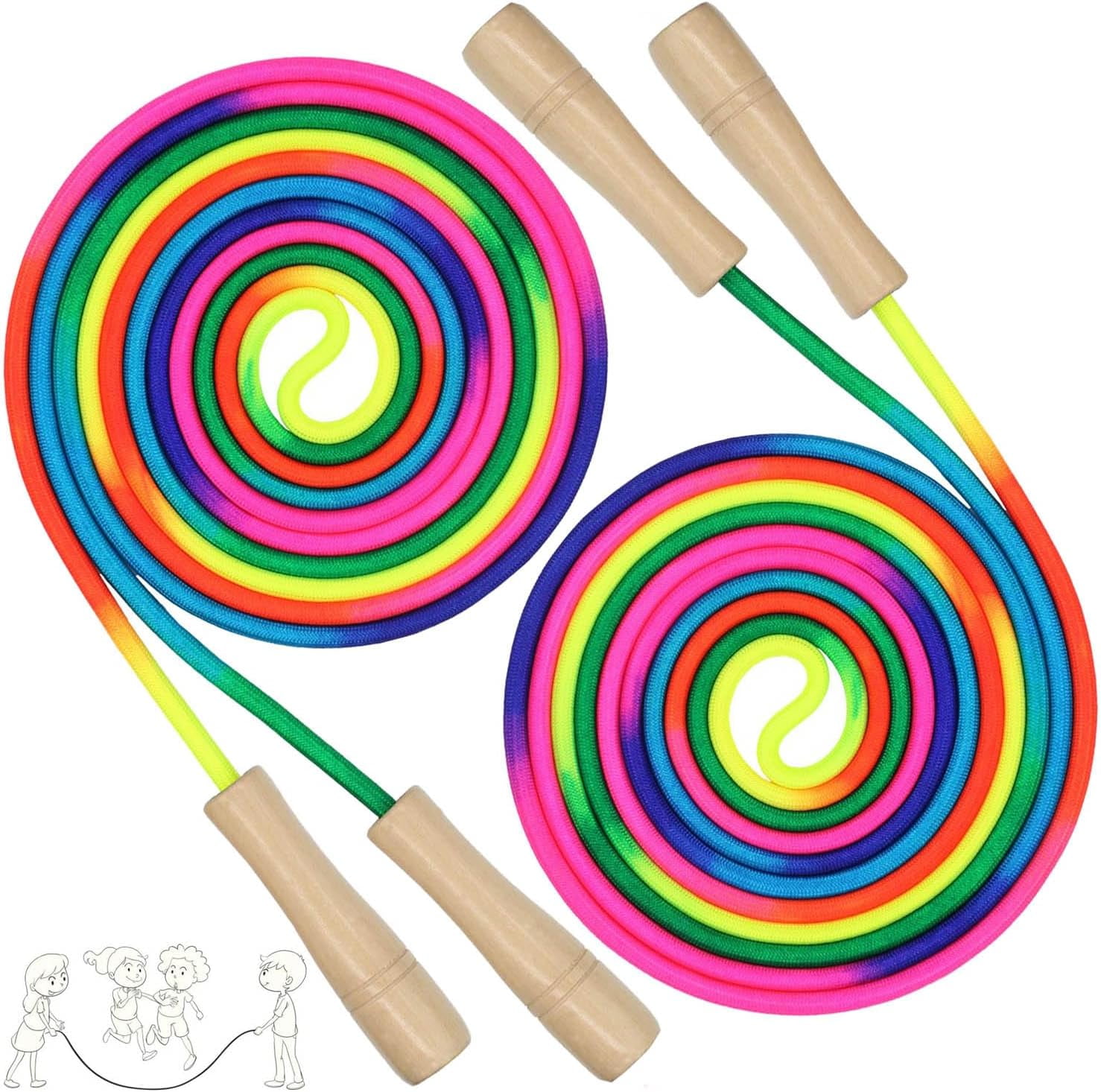 16Ft Double Dutch Jump Rope, 2Pcs Adjustable Double Dutch Skipping Rope ...