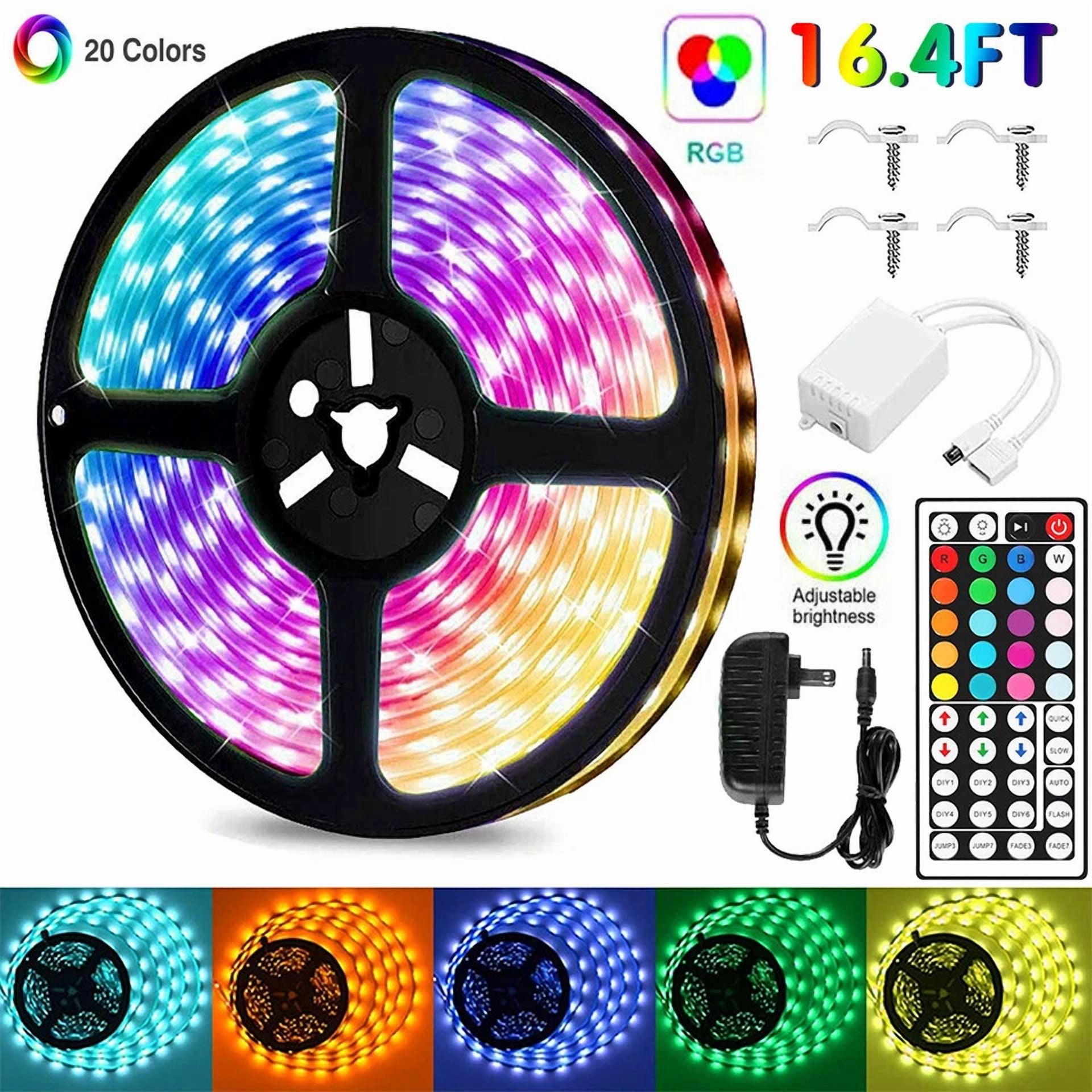 16Ft Flexible 3528 Smd Rgb Led Strip Light Remote Fairy Lights Room Tv ...