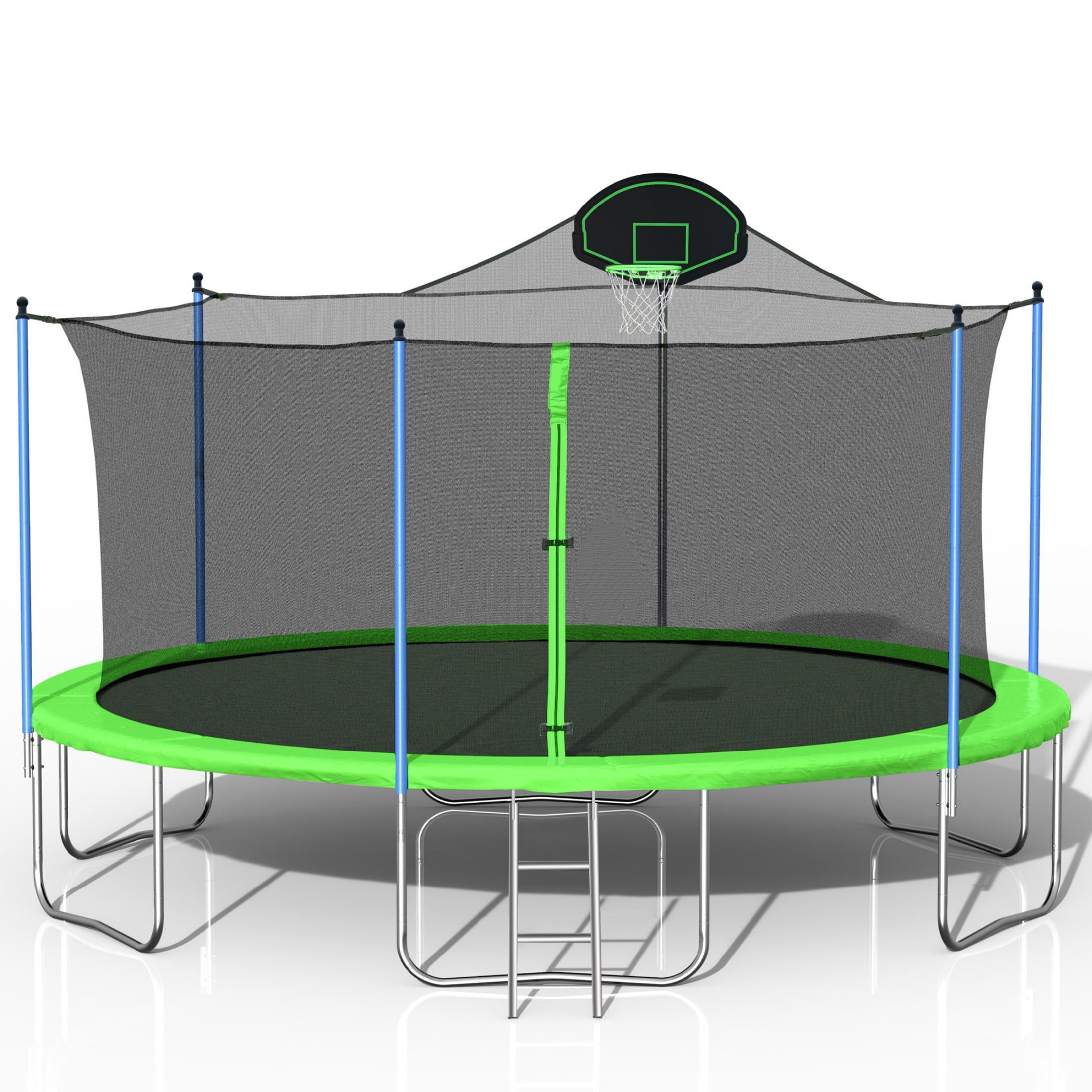 16Ft Trampoline with Basketball Hoop for Kids and Adults, Recreational Trampoline with Safety ...