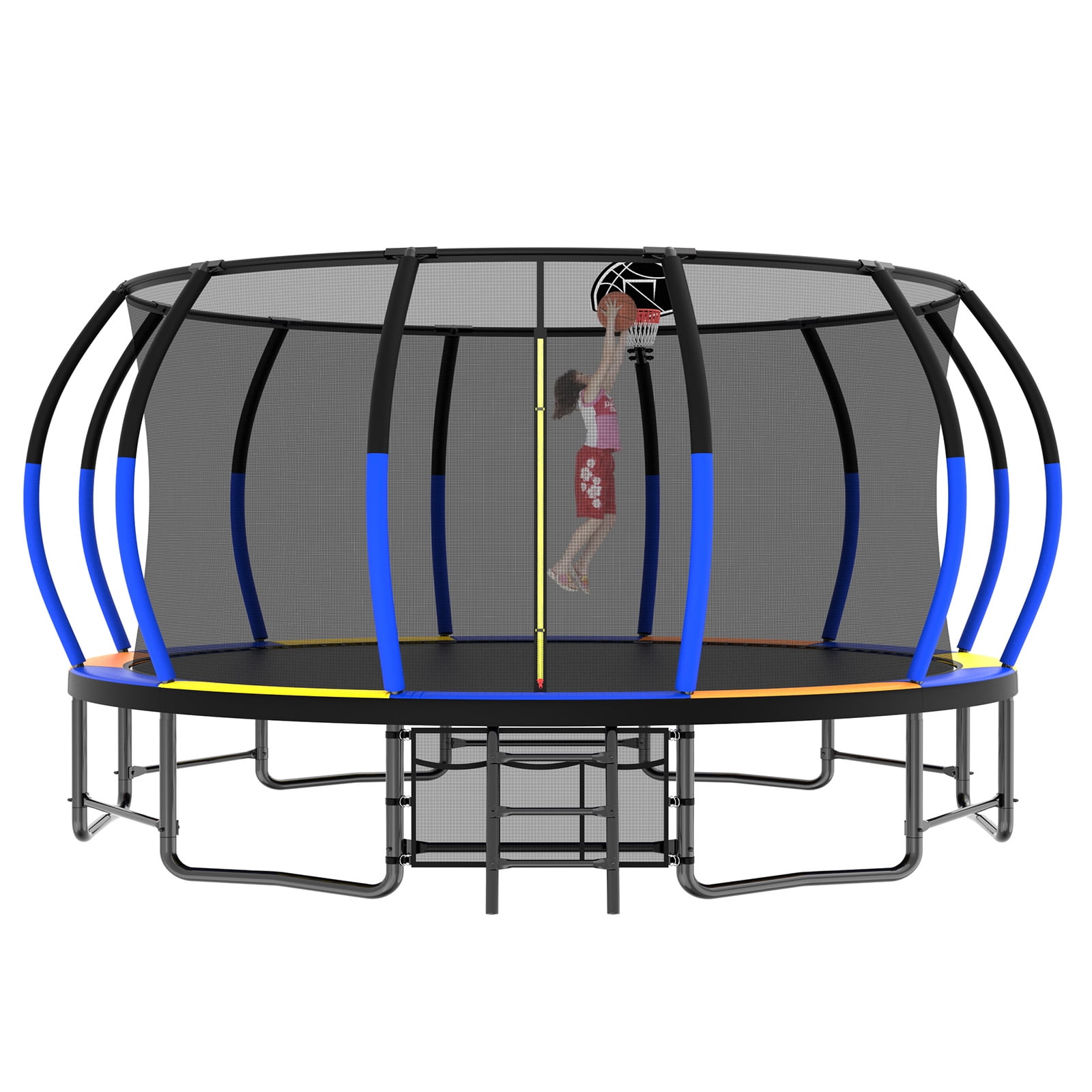 16Ft Trampoline with Enclosurerecreational Trampolines with Ladder and ...