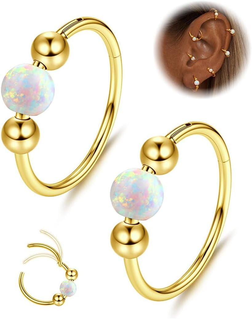 16G/18G/20G Surgical Steel Nose Rings Hoops Women Hypoallergenic Septum ...