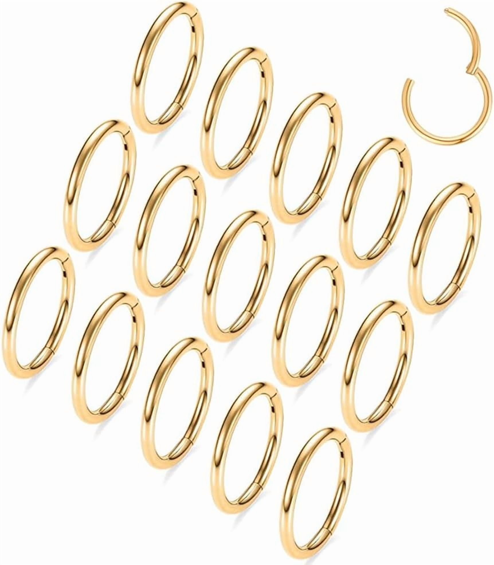 16G 18G 20G Surgical Steel Nose Septum Rings Hoops - Stainless Steel ...