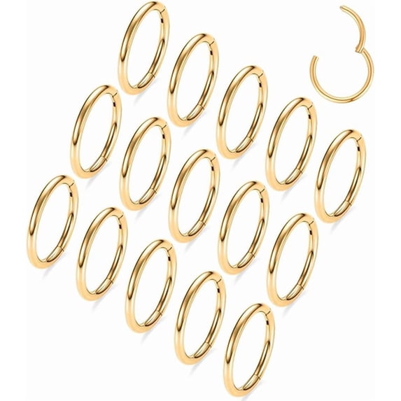 16G 18G 20G Surgical Steel Nose Septum Rings Hoops - Stainless Steel ...