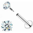 16G 18G Moissanite Earring D Color VVS1 Clarity, G23 Titanium Internal ...