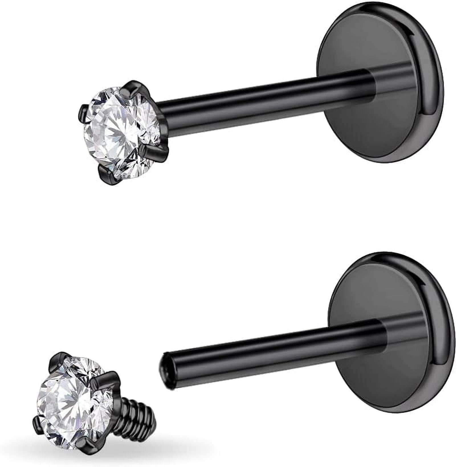 16G/18G Surgical Steel Internal Thread Cz Stud Piercing Jewelry For ...