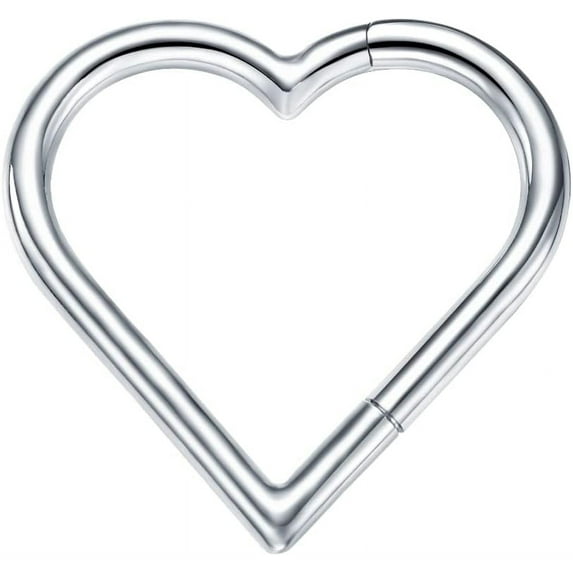 16G 8/10MM G23 1PC Titanium Daith Piercing Jewelry Heart Clicker ...
