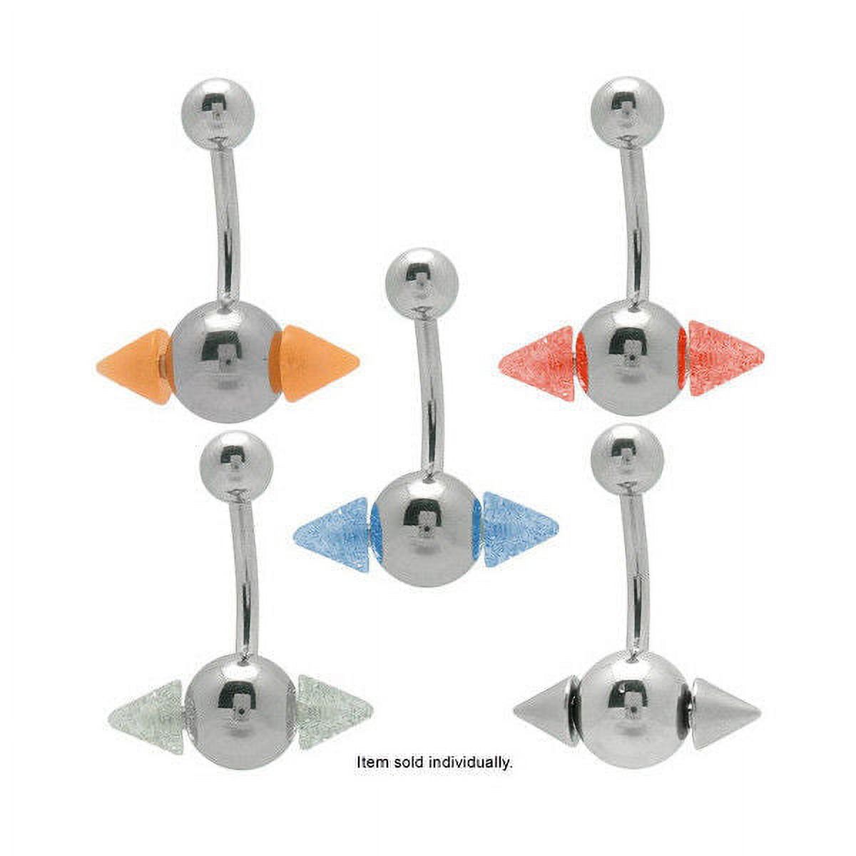 16G Belly Button Ring with Acrylic and Surgical Steel Spikes - Walmart.com