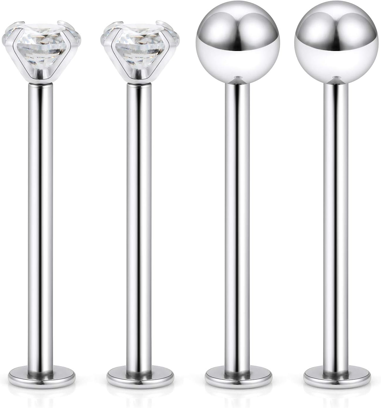 16G Cheek Tongue Piercing Jewelry Surgical Steel Flat Back Tongue Rings ...