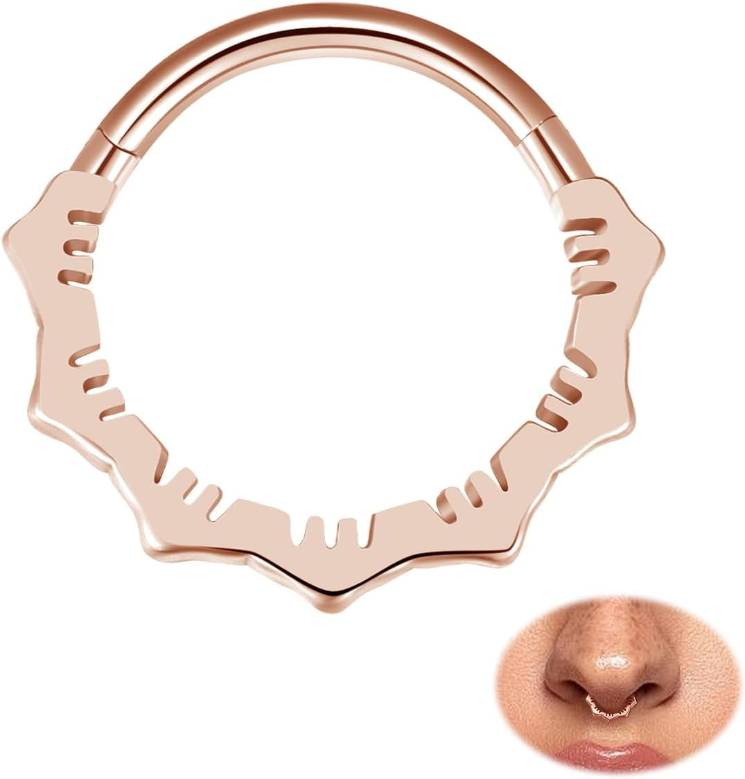 16G Clicker Rings 316L Surgical Steel Hinged Hoops for Septum, Daith ...