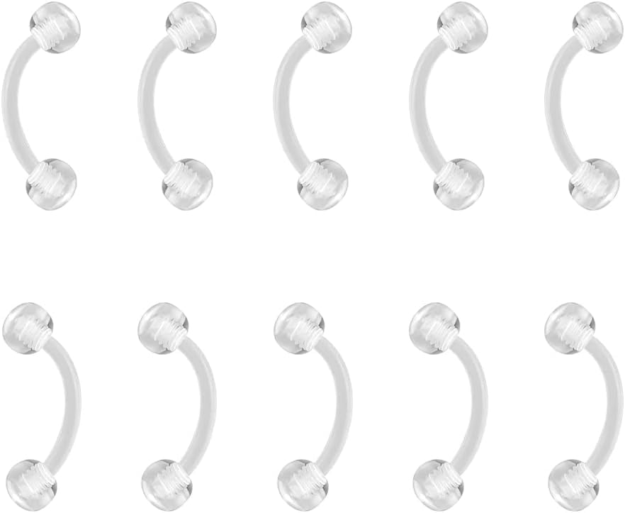 16G Curved Barbell Bridge Eyebrow Piercing Retainer Jewelry, Snake Eyes ...