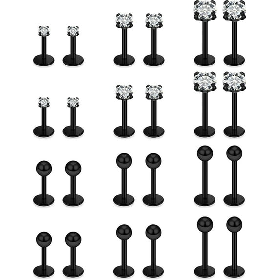 16G Flat Back Earrings Nose Studs 316L Surgical Steel Medusa Labret ...