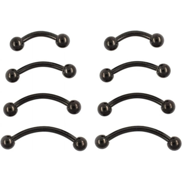 16G Implant Grade Titanium Bent Curved Barbell Banana Rook Front Helix ...
