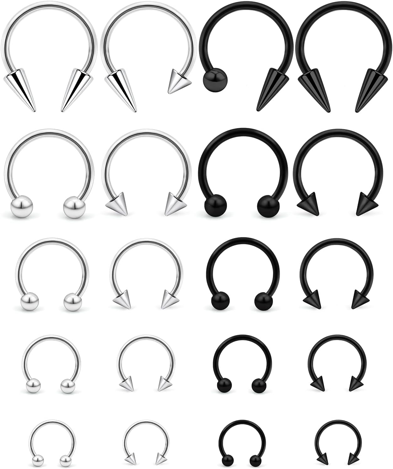 16G Long Spike Septum Rings 316L Surgical Steel Hypaollergenic Septum ...
