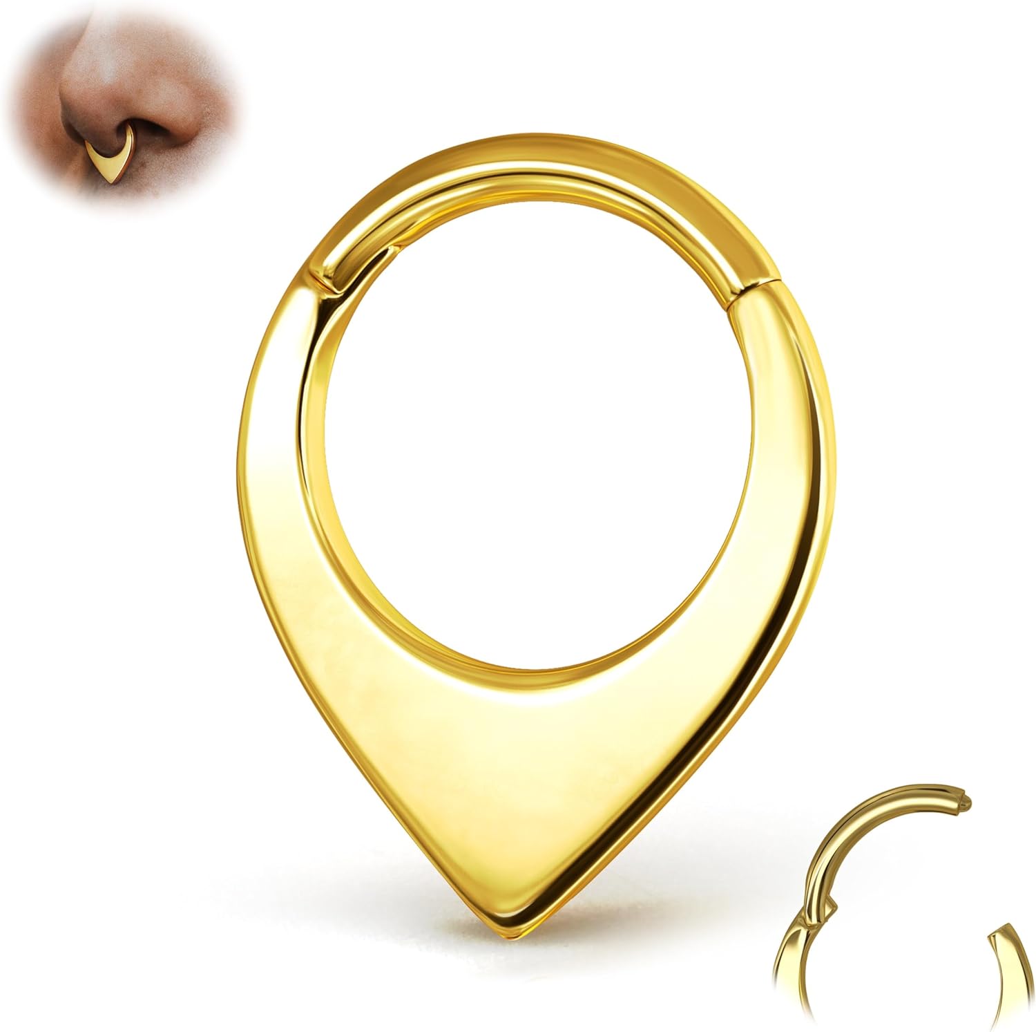 16G Septum Rings Teardrop - 316L Surgical Steel Nose Rings Hoops ...